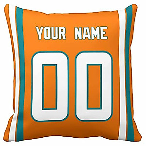 ANTKING Miami Throw Pillow Custom Any Name and Number for Men Youth Boy Gift 16" x 16", 18" x 18"