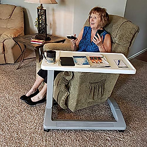 Carex Overbed Table and Hospital Bed Table - Table With Wheels - Over The Bed Table For Home Use and Hospital, Bedside Table With Wheels, Over Bed Desk, Over Bed Table With Wheels