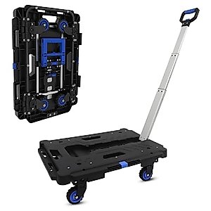 Generic Foldable Platform Hand Truck Can Splice Together Push Cart 300lb Weight Capacity Lightweight Flatbed Trolley for Warehouse,Can Hold 300 Lbs