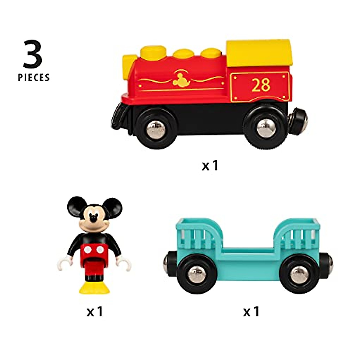 Brio 32265 Disney Mickey and Friends: Mickey Mouse Battery Train | Wooden Toy Train Set for Kids Age 3 and Up - Amazon Exclusive (63226500)