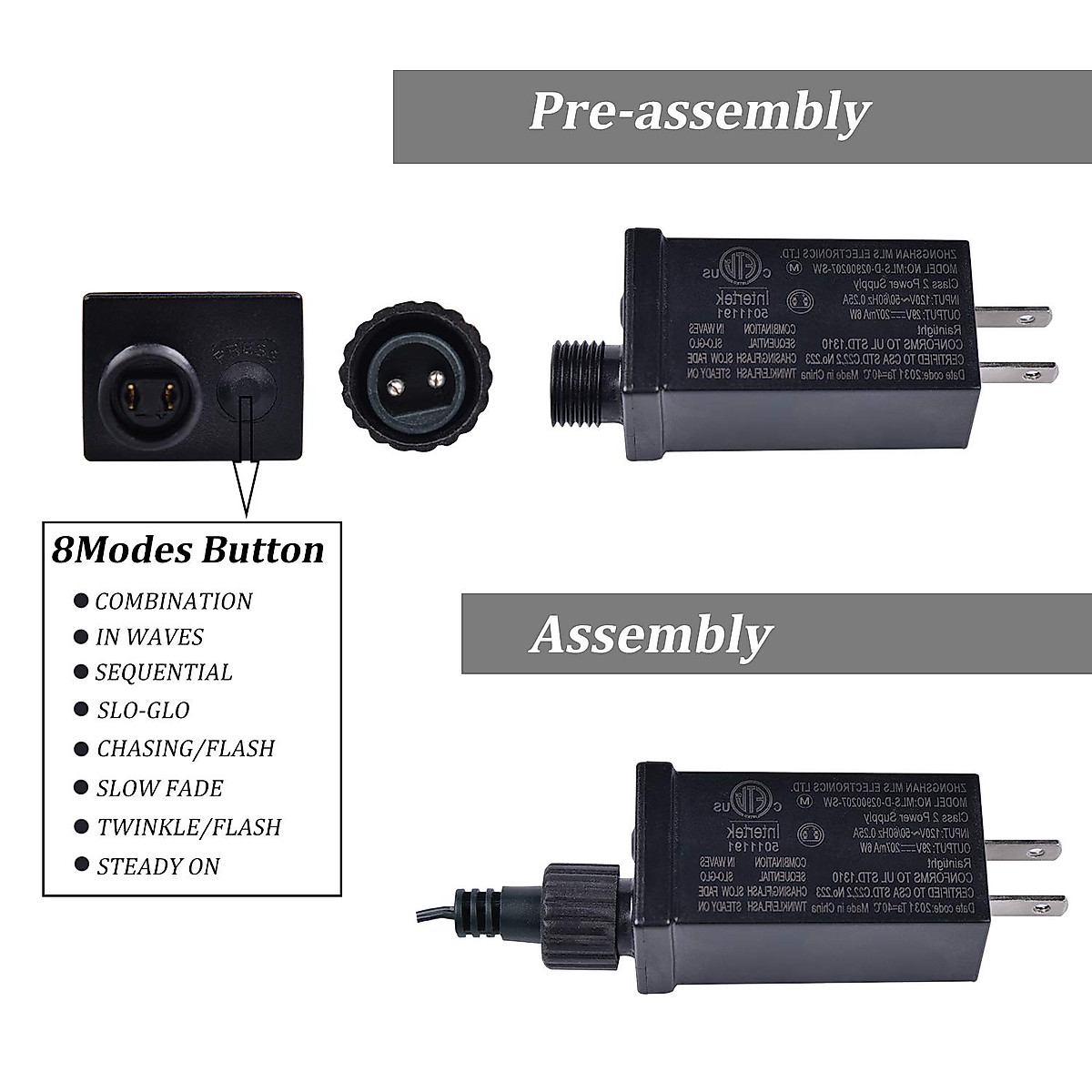 32.8FT 100 LED Indoor/Outdoor Fairy String Lights Plug in, Waterproof Christmas Lights with 8 Lighting Modes for Bedroom, Wedding, Party, Garden, Christmas Tree Decoration