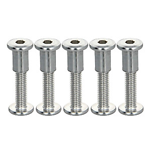 MroMax M6 Binding Screws, M6 x 25mm Stainless Steel Binding Screws and Rivet Socket Cap Connecting for Binding Baby Bed Furniture, DIY Leather, Scrapbook and Photo Albums 5Pcs