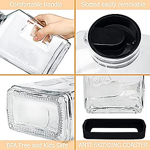 68 Ounces Glass Pitcher with Plastic Lid,Clear Water Jar BPA-Free Water Jug for Cold Water,Great for Iced Tea, Sangria, Milk,Lemonade, Christmas Party Drinks and More