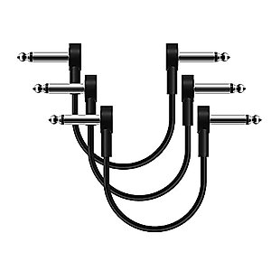 SONICAKE 6 Inch Patch Cable for Guitar Effect Pedal Cables Black