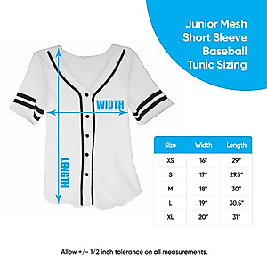 SpongeBob SquarePants Ladies Baseball Jersey - Spongebob, Mr Krabs, Squidward, Patrick Star - Mesh Button Down Baseball Jersey (White Baseball, X-Small)