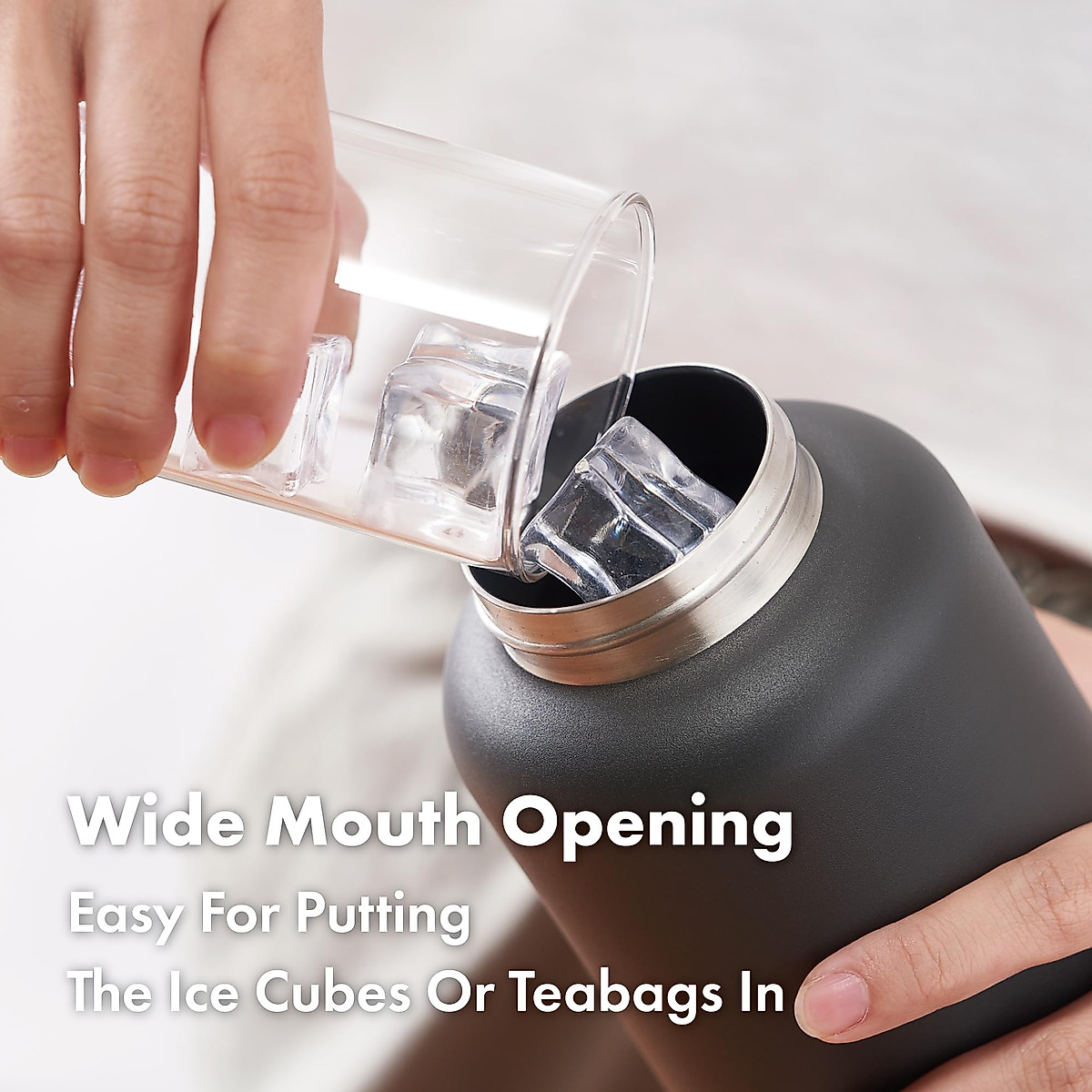 WOKY TICERA 40oz Titanium Ceramic Coated Tumbler - Stainless Steel Vacuum Insulated Water Bottle, Leak-Proof, Hook Handle Lid - Ideal for Gym, Travel, and Everyday Use (Pink)