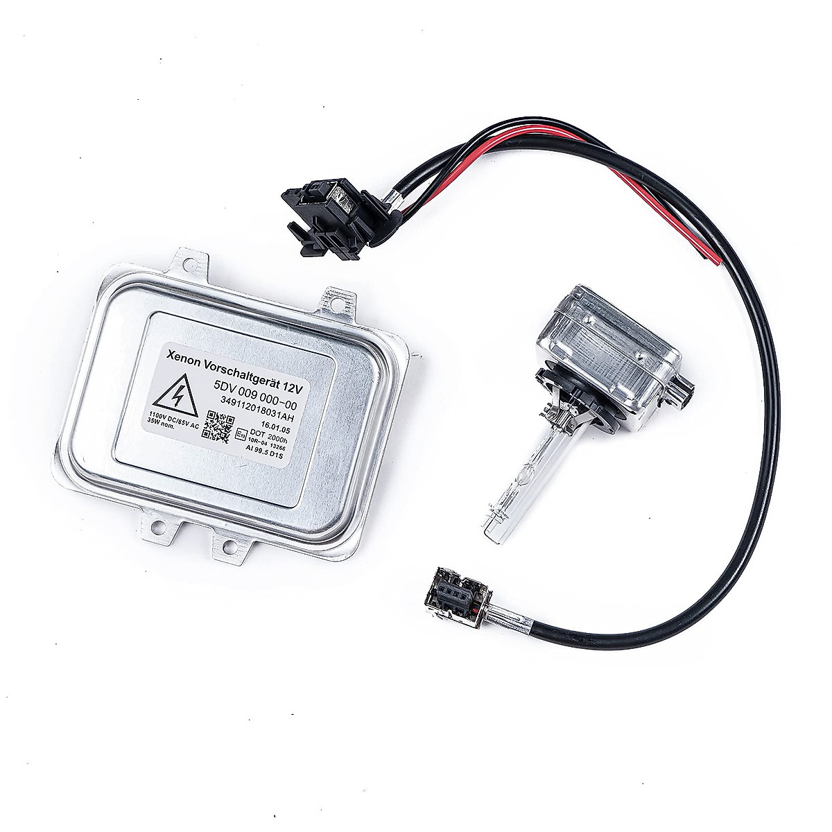 5DV 009 000-00 Xenon HID Headlight Ballast Control Unit W/D1S Bulb & Igniter Module Compatible with Cadillac Escalade BMW E60 Volkswagen Golf Ch ry sler Town & Country, Replaces 12767670 15782392