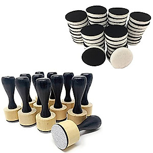 Mini Ink Blending Tools Bulk (12 Pack) and Mini Ink Blending Foam Replacements (100 Pack) for Stamp Ink Distressing, Blending, Alcohol Ink, Dabber Tool Applicator and More