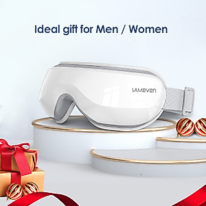 LAMEVEN Eye Massager, Relaxation | Birthday Gifts for Women/Men, Bluetooth Music Heated Massager Ideal Relaxation Gift Mom, Reducing Dry Eye/Eye Fatigue/Improving Sleep