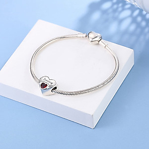 Birthstone Charm fit Pandora Charms Bracelets Angel Wing Bead Charms for Bracelets and Necklaces Birthday Gifts