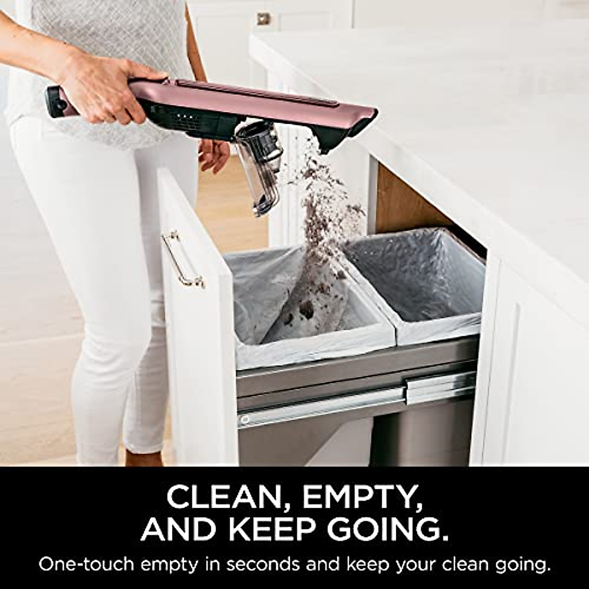 Shark WS632RGBRN WANDVAC System Ultra-Lightweight Powerful Cordless Stick Vacuum with Boost Mode, Charging Dock, Rose Gold