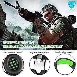 Headsets for Xbox One, PS4, PC, Nintendo Switch, Mac, Gaming Headset with Stereo Surround Sound, Over Ear Gaming Headphones with Noise Canceling Mic, LED Light (Headsets for Xbox/Green)