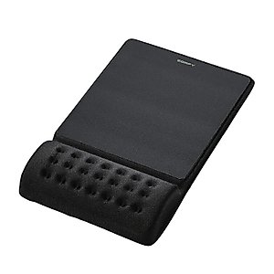 ELECOM Mouse Pad with Wrist Rest"Comfy" Smooth Control/Ergonomic Design/Reduce Wrist Fatigue/Memory Foam Black MP-096BK