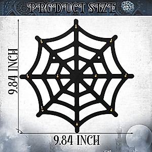 Glenmal Gothic Earring Stand Jewelry Holder Black Key Holder Halloween Bedroom Decor Mount Hanger Decor Organizer for Kitchen Room Home Front Door Entryway Display (Spider Web)