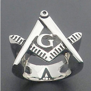 Masonic Cut Out Triangle Symbol - Stainless Steel Freemason Ring/Masonic Rings - Freemason's Jewelry for Free Masonry Member. Free Masons Masonary Ring (9)