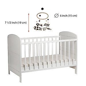 GLACIART ONE Black and White Baby Crib Mobile | Baby Safe High Contrast Baby Toys Wool Mobile, Neutral Baby Room Decor for Baby Boy & Girl | Develops Cognitive, Visual & Motor Skills | Great Gift Idea