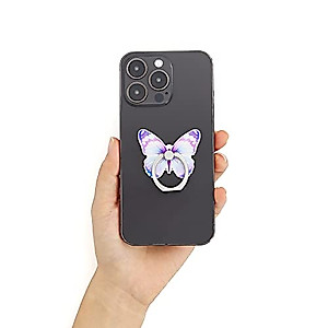LaMignonne Butterfly Cell Phone Ring Holder Finger Ring Grip Stand 360° Rotation 180° Flip Universal Kickstand Compatible with All Smartphones (Lilac)