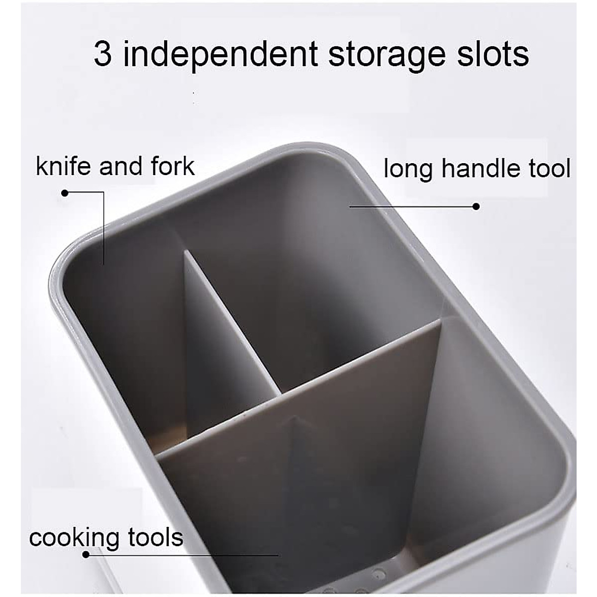 Jaugufiy Kitchen Utensil Holder for Countertop Cutlery Holder Cutlery Drainer Flatware Organizer Utensil Crock Holder Caddy