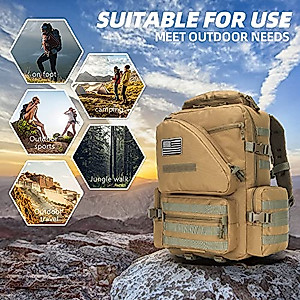Lovelinks21 Hiking Trekking Rucksack Military Hiking Backpack 3 Day Molle Assault Pack Waterproof EDC Bag for Outdoor