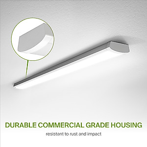 ASD 4ft LED Wraparound Light Fixture - 32-48W 5583LM LED Shop Lights for Garage & Office - 3500K-5000K Adjustable Dimmable Wrap LED Flush Mount Ceiling Light Kitchen & Workshop - UL DLC