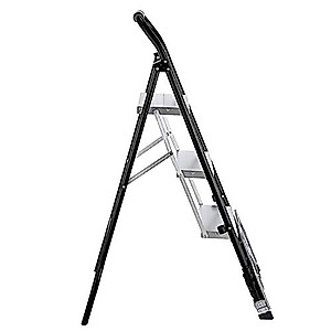 Mophorn Step Ladder 2-in-1 Convertible Aluminum Folding Step Ladder 175LBS Hand Truck Cart Dolly with Two Wheels (3-Steps)