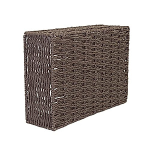 Toilet Paper Basket for Tank Topper,Woven Storage Box Cube Basket Bin Container, Shelf Cabinet(1pc) (12.20''L x 8.26''W x 3.93''H-02K)