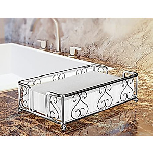 LEVIMETREE Guest Towel Silver Napkin Holder Guest Towel Holder for Bathroom Modern Serviette Holder Tissue Dispenser Perfect for Outdoor Events -Dining Table Napkin Holder, Home Décor Bathroom Trays