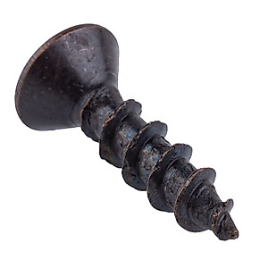 #7 x 5/8" Antique Brass Oval Head Coars Thread Phillips Wood Screws - Pack of 25 - Self Tapping Screws for Wood - OS5-SAB