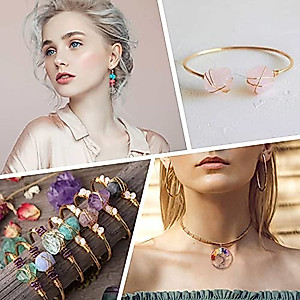 PAXCOO Crystal Jewelry Making Kit for Adults, Ring Making Kit with 28 Colors Crystal Gemstone Beads, Jewelry Wire and Pliers for Ring Making, Jewelry Making Supplies