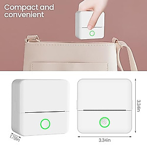 ZERNBER X6 Mini Printer Sticker Maker, Portable Inkless Thermal Bluetooth Label Photo Printer for Journaling, Entertainment, DIY Gifts for Kids (Free 4 Rolls of Printing Paper) White
