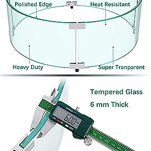 Fire Pit Wind Guard Round, Fire Pit Round Glass Wind Guard, Fire Table Wind Guard Round, Fire Pit Shield Round 23" x 6", by GFGRGD