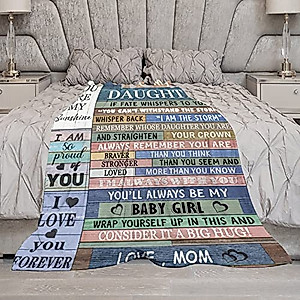 UHANKRU Daughter Gift from Mom, to My Daughter Blanket, Birthday Gifts for Daughter Adult, Daughter Gifts for Birthday, Graduation, Christmas, 60"x 50"