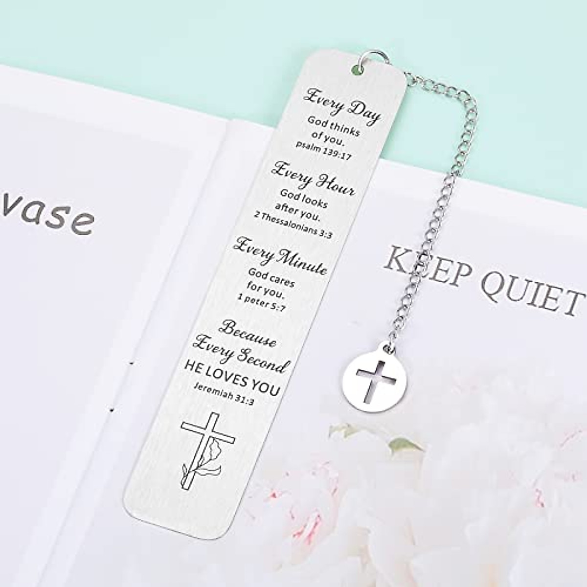 Religious Gifts for Women Men Inspirational Christian Bible Verse Bookmarks Birthday Easter Gifts for Him Her Faith Graduation Thanksgiving Catholic Jewelry Pastor Gifts Christmas Stocking Suffers