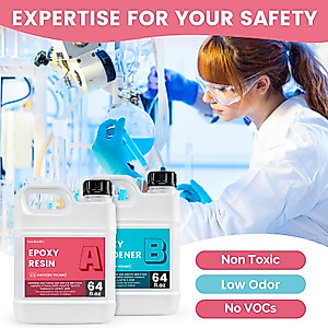 NASUBI Crystal Clear Epoxy Resin 1 Gallon Easy to Use Resin for Art, Mold, Jewelry, Tabletop, NO Bubbles, NO Odor, UV Resistant, 2 Part Casting Coating Resin for Professional Artists or Beginners