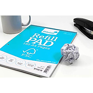 Silvine A4 Everyday FSC Refill Pad. Lined with Margin, 160 Pages of FSC Certified Paper. Ref FSCRP80 [Pack of 5]