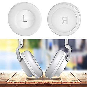 Geekria QuickFit Protein Leather Replacement Ear Pads for AKG K845BT, K845, K545, K540 Headphones Earpads, Headset Ear Cushion Repair Parts (White)