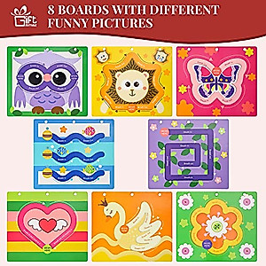 GiftAmaz Mindful Maze Boards, Calming Toys for Kids, Finger Path Breathing Boards, Calming Corner Items Kids Social Emotional Learning, Mindfulness Sensory Cardboard Toys Box for Kid 3 4 5 6 Year