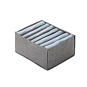 SLDHFE Wardrobe Clothes Organizer 7 Grid, Non-Woven Fabric Closet Drawers Storage Organizers for Jeans Pants Baby Bra Underwear Shirt Folded Sweater Clothing (M)