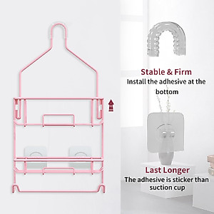 TreeLen Shower Caddy Pink, Large Shower Racks for Inside Shower, Pink Bathroom Organizer, Gift for Girlfriend