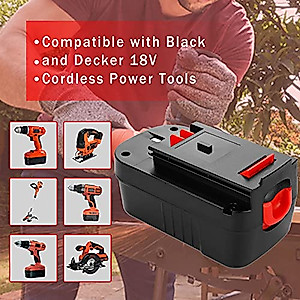 2 Packs 3.6Ah Ni-Mh 18 Volt HPB18 Battery and Charger Compatible with Black and Decker 18V Battery HPB18-OPE A1718 244760-00 Firestorm FSB18 FS18FL FS180BX FS18BX