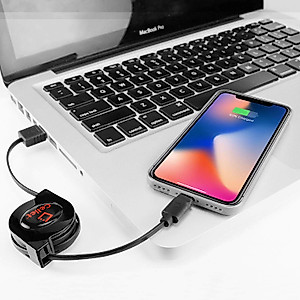 Retractable Lightning iPhone Cable, Charging Cord Compatible with Apple iPhone 14 Pro Max Plus Mini 13 12 11 Xs Xr X SE 8 7 6 5 iPad Pro Air Mini 6 iPod Touch, Nano (MFI Certified) (Lighting Black)