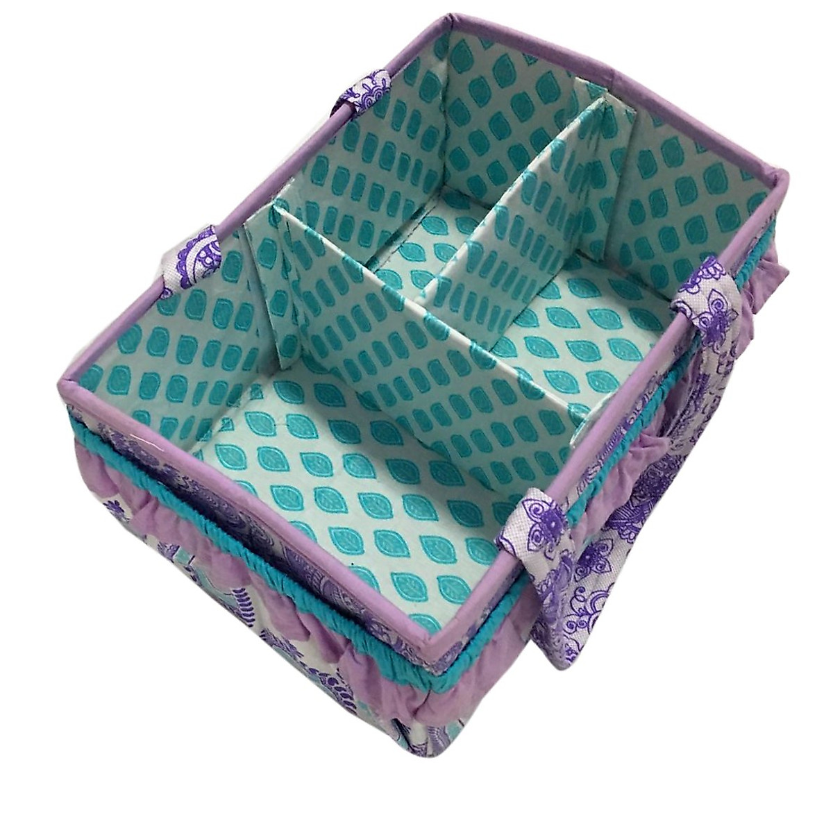 Bacati - Paisley Kids Storage (Nursery Storage Caddy, Lilac/Purple/Aqua)