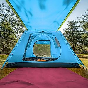 KAZOO Family Camping Tent Large Waterproof Pop Up Tents 6 Person Room Cabin Tent Instant Setup with Sun Shade Automatic Aluminum Pole