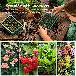 【Upgraded Height】 Seed Starter Tray with Grow Light - 6 Pcs Seed Starter kit, Seedling Starter Trays with Humidity Dome, Plant Germination Kit for Seed Starting(12 Cell Per Tray)