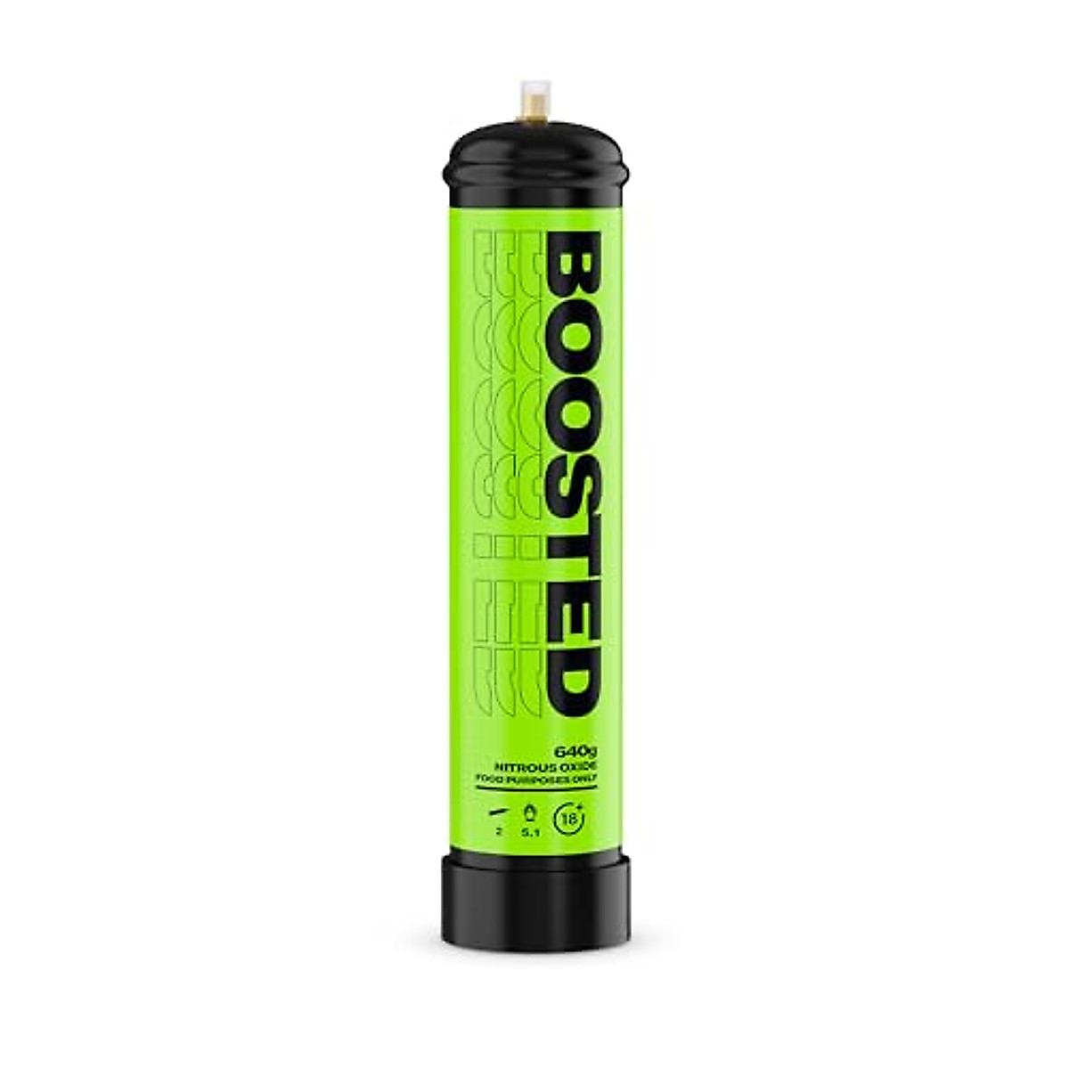 Boosted Premium Whipped Cream Charger 640g 1.1L - Food Grade Nitrous Oxide Tank Pure Flavored N2O Chargers - for Any Standard Whipping Cream Dispenser – (1 Cylinder)
