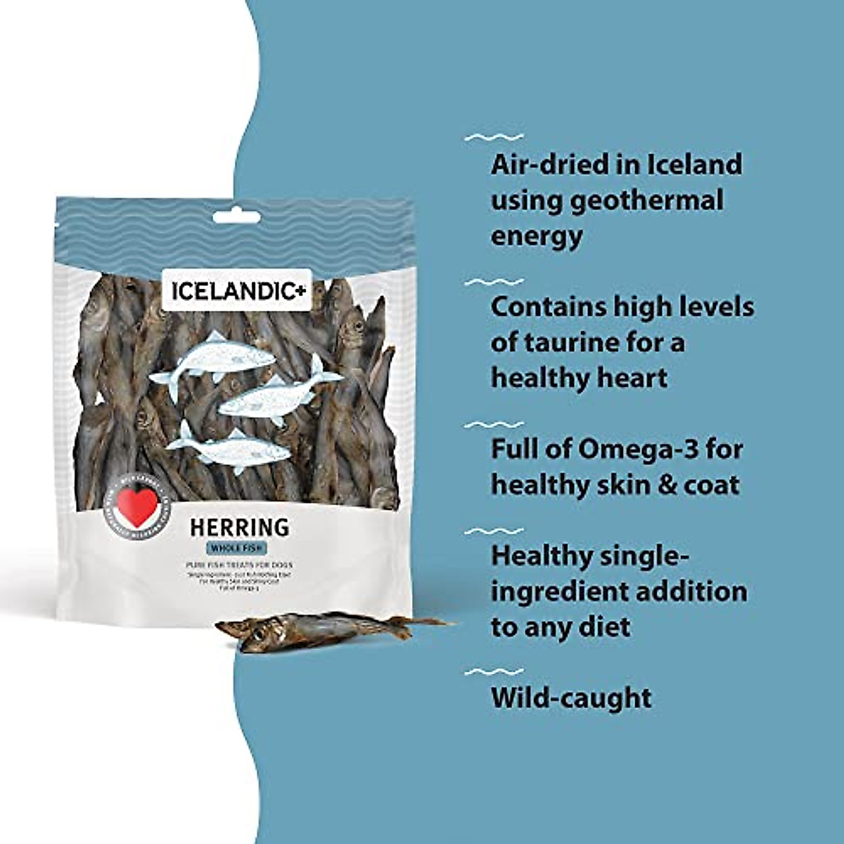 Icelandic+ Plus Herring Whole Fish Dog Treat 9-oz Bag