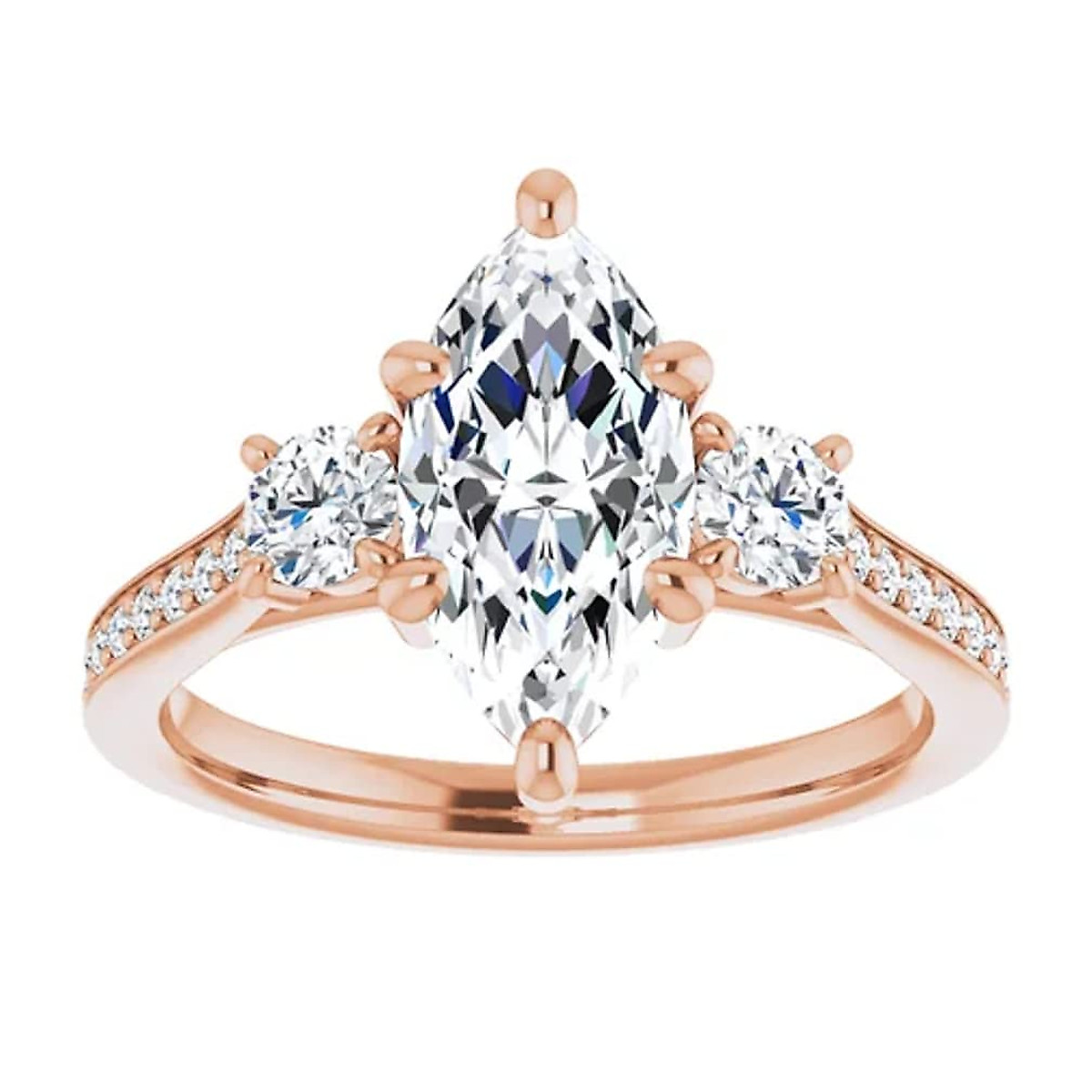 925 Silver, 10K/14K/18K Solid Gold Moissanite Engagement Ring, 2.5 CT Marquise Cut Handmade Solitaire Ring, Diamond Wedding Ring for Women/Her Anniversary Ring, Birthday Gift, VVS1 Colorless Ring