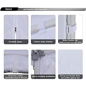 ABCCANOPY Canopy Rolling Door 10x10 FT with Zipper, 1 Pack Door Only, NOT Including Frame and Top, Black