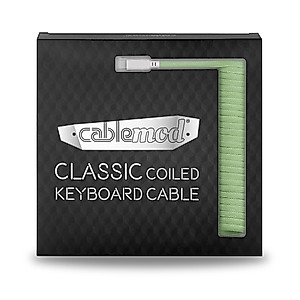 CableMod Classic Coiled Keyboard Cable (Lime Sorbet, USB A to USB Type C, 150cm)