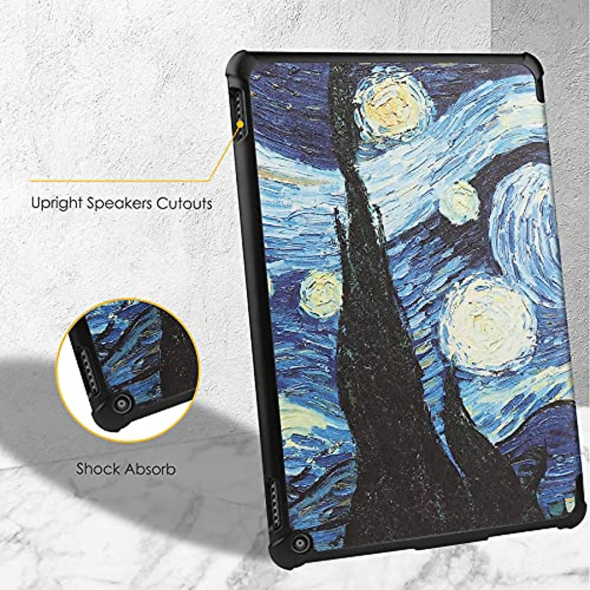 KuRoKo Case for All-New Amazon Fire HD 10 and Fire HD 10 Plus Tablet (Only Compatible with 11th Generation 2021 Release) - Ultra Lightweight Slim Shell Stand Cover Auto Wake/Sleep